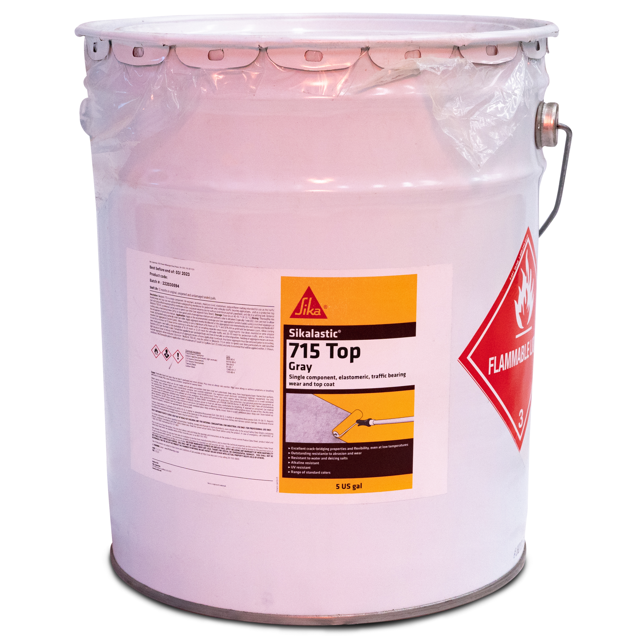 Sikalastic 715 Top Gray - 5 Gal Cubeta ( 18.9 L) - Mateco